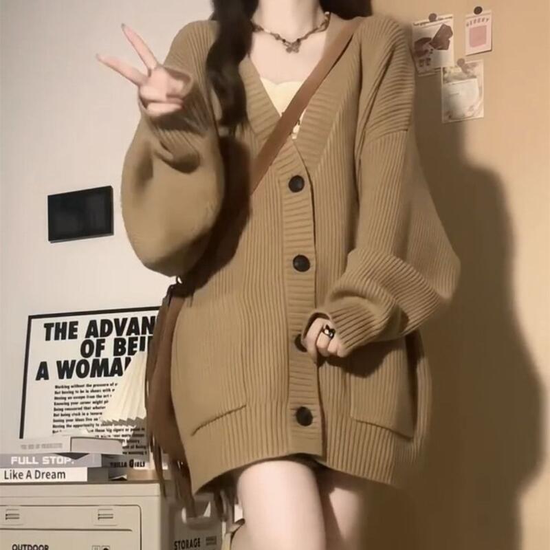 Milli Millu寬松針織外搭 女春秋裝 慵懶復古奶系穿搭 灰色針織外搭 | 露天市集 | 全台最大的網路購物市集