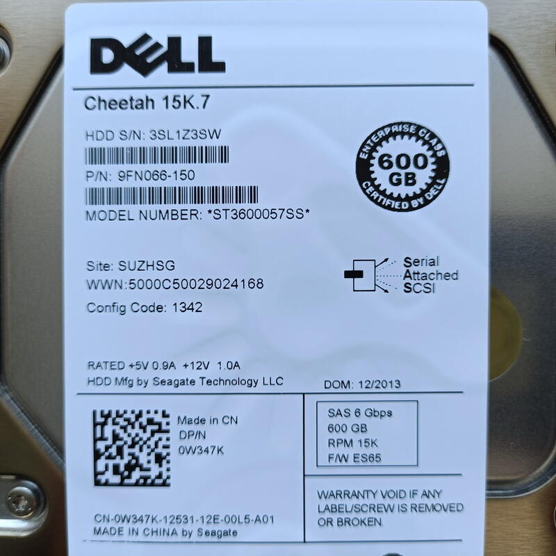 Dell 0W347K ST3600057SS R720 15K 600G 3.5寸 SASfu務器硬盤 | 露天市集 | 全台最大的網路購物市集