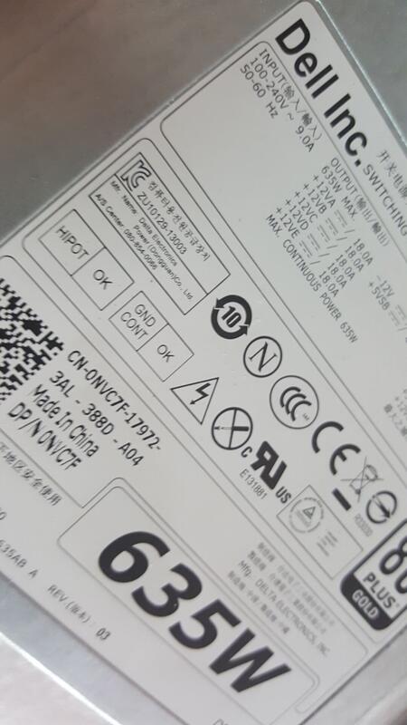 DELL T5600 T3600 工作站電源 635W NVC7F D635EF-00 | 露天市集 | 全台最大的網路購物市集