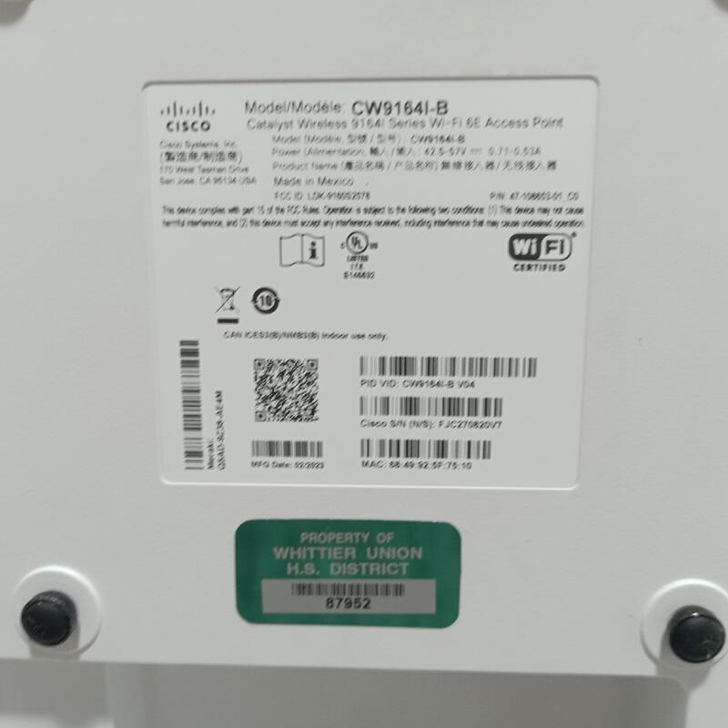 【趣購】原裝二手思科 CISCO CW9164 I-B無線AP室內 WiFi 6E 接入點 成色新 帶質保 | 露天市集 | 全台最大的網路購物市集