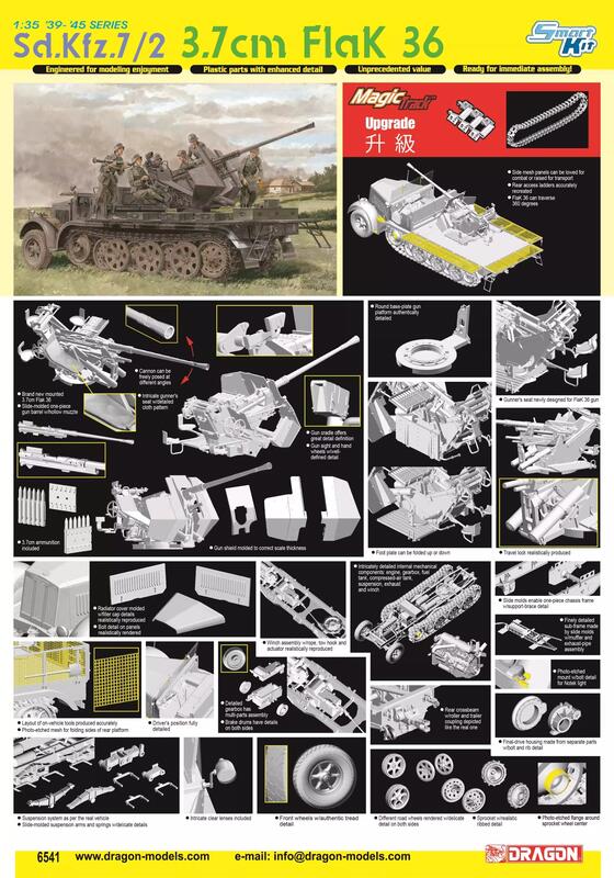 DRAGON 6541 1/35 Sd.Kfz. 7/2 3.7cm Flak 36 現貨 | 露天市集 | 全台最大的網路購物市集