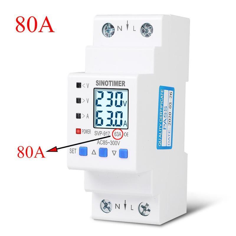 台灣現貨Ac85-300v 63A80A 可調自恢復過欠壓限流保護器過載開關電源顯示 | 露天市集 | 全台最大的網路購物市集