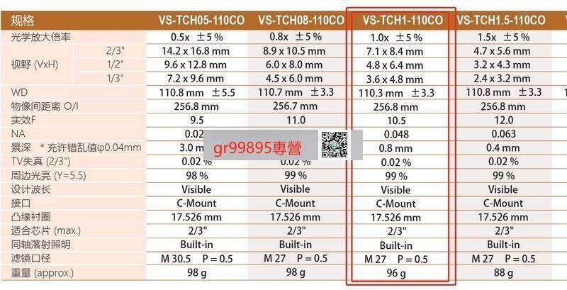 現貨詢價 VS-TCH1-110CO VST高分辨率同軸光遠心鏡頭 1 | 露天市集 | 全台最大的網路購物市集