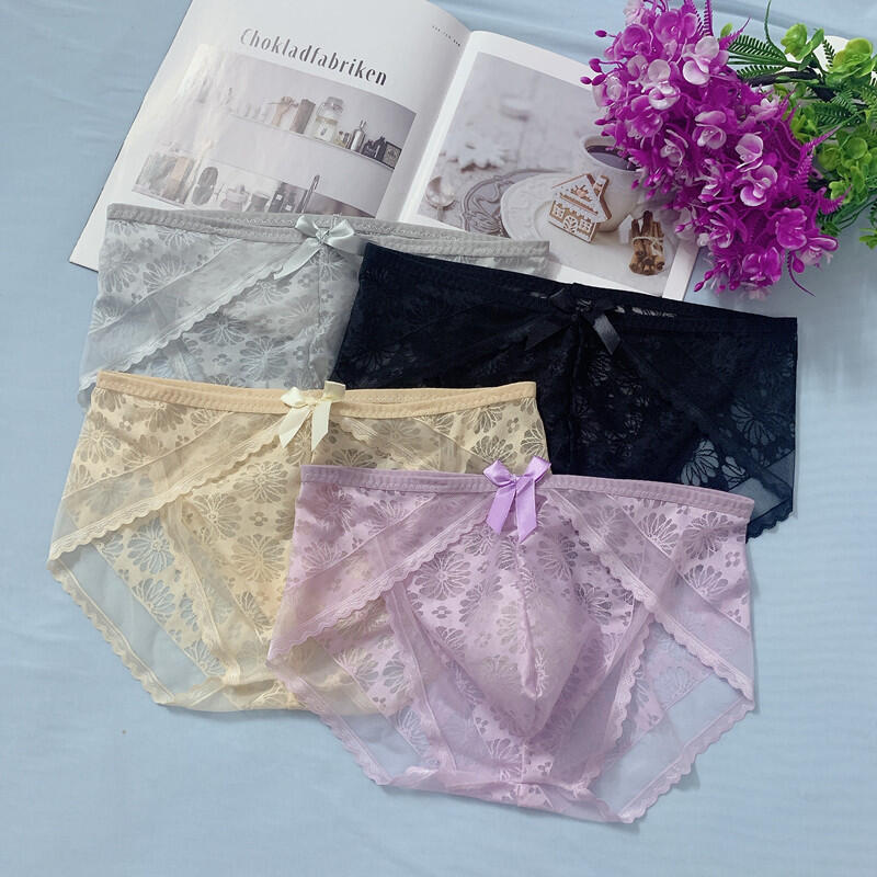 ├FUNYUE┤男士性感誘惑無痕蕾絲三角褲透明U凸個性大碼胖子胖熊gay小受偽娘騷0男款情趣內褲KY45 | 露天市集 | 全台最大的網路購物市集