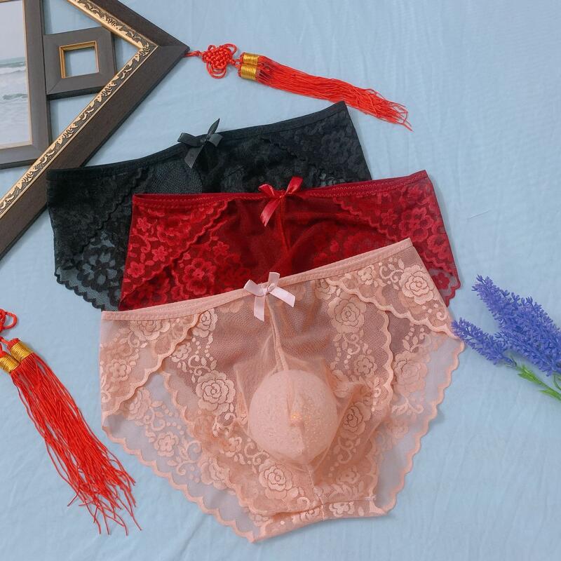├FUNYUE┤男士透明性感誘惑無痕玫瑰花邊蕾絲三角褲U凸高檔胖子胖熊gay小受偽娘騷0男款情趣內褲KY42 | 露天市集 | 全台最大的網路購物市集