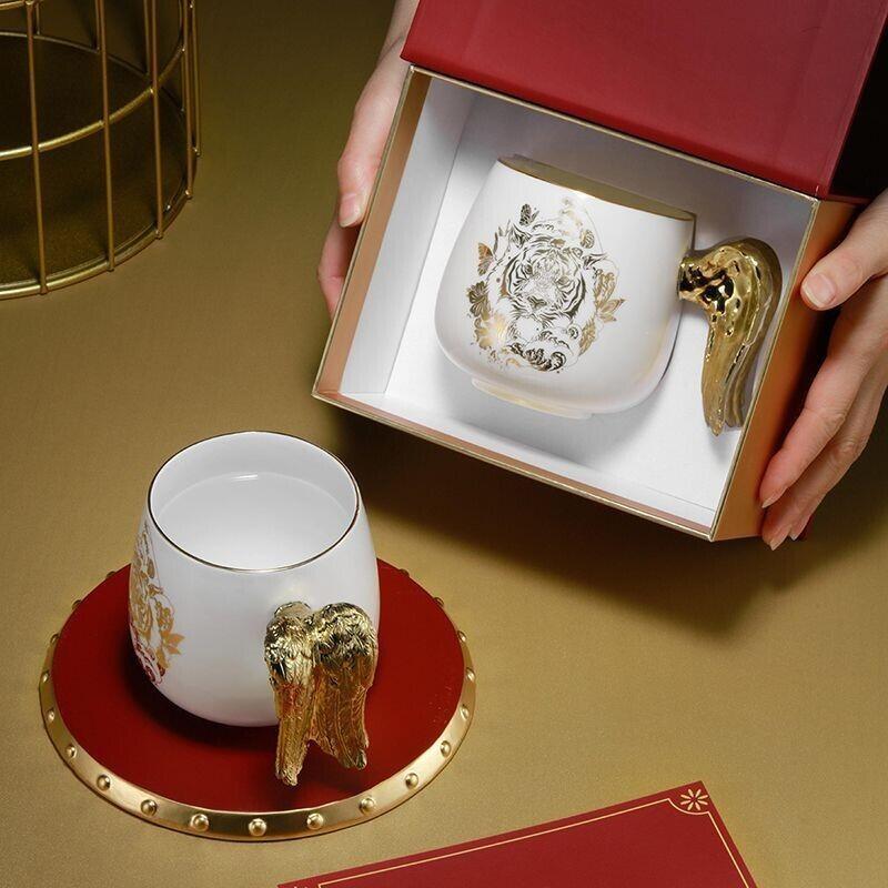 台灣現貨MANQU創意老虎馬克杯禮盒款大容量辦公室高檔水杯商務送禮 | 露天市集 | 全台最大的網路購物市集