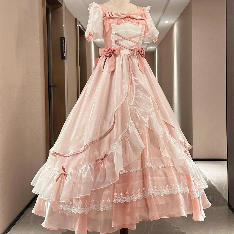 48h出貨丶嗚呼大裙子lolita飛行日記成人禮花嫁生日禮服裙洛麗塔粉 | 露天市集 | 全台最大的網路購物市集