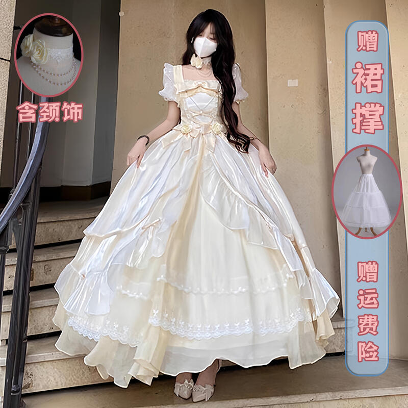 48h出貨丶嗚呼大裙子lolita飛行日記成人禮花嫁生日禮服裙洛麗塔粉 | 露天市集 | 全台最大的網路購物市集