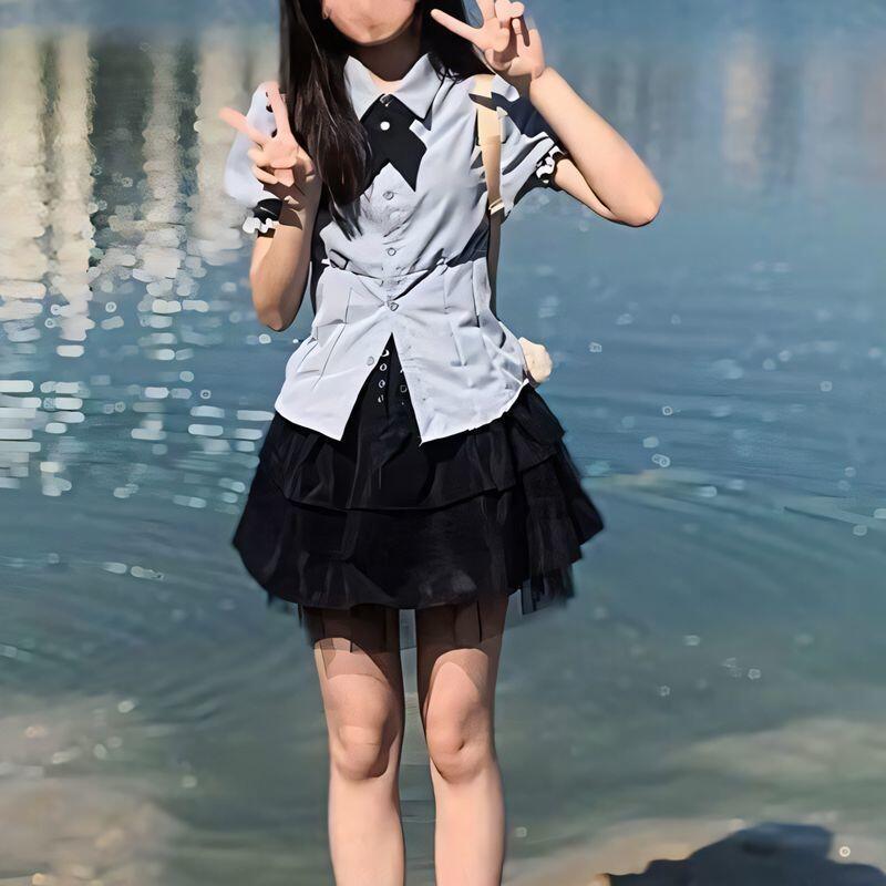 48h出貨丶3件套2024新款小個子純欲套裝學院風女裝短裙子日系JK制服襯衫女 | 露天市集 | 全台最大的網路購物市集