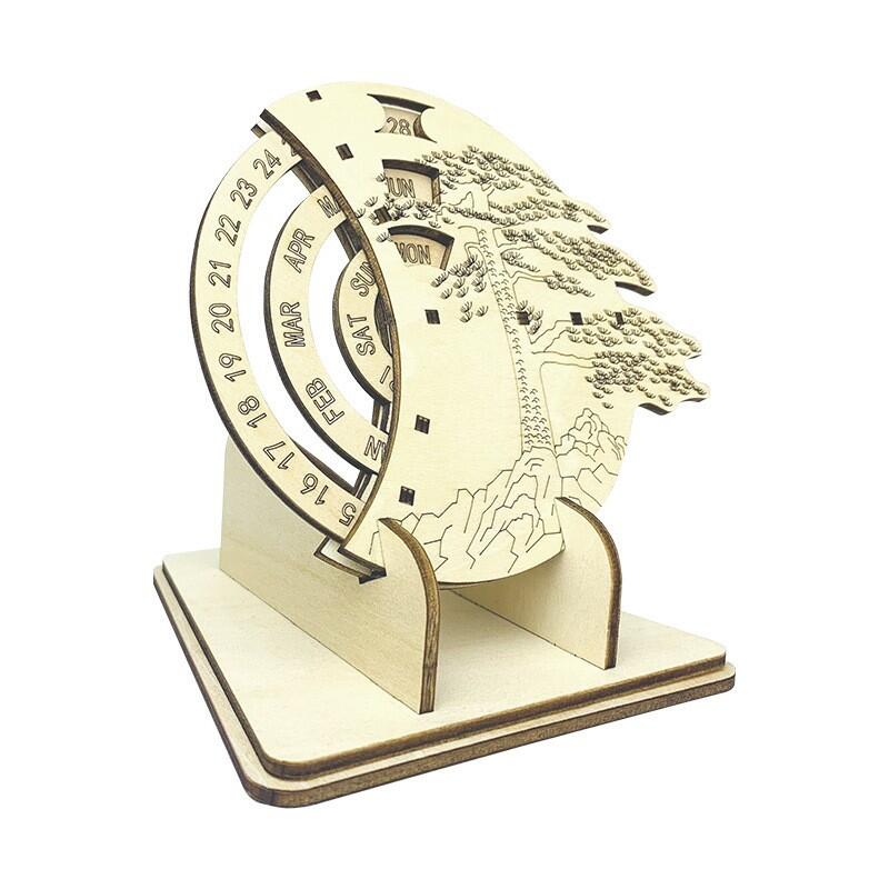 48h出貨丶木質機械萬年曆兒童手工diy玩具創意桌面日曆擺件益智立體3d拼圖 | 露天市集 | 全台最大的網路購物市集