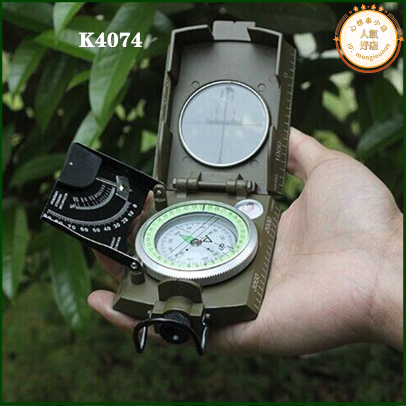 K4074戶外羅盤美式多功能用測坡斜度表尺金屬夜光指南針指北針 | 露天市集 | 全台最大的網路購物市集