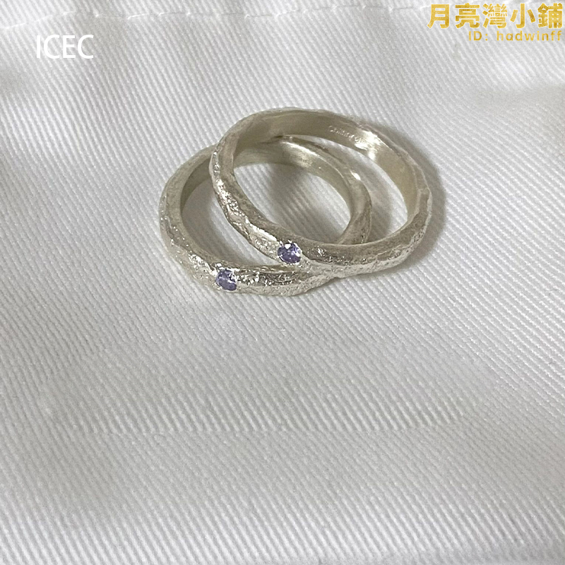 S925純銀拉絲藍紫寶石戒指女簡約風尾戒小眾設計2023爆款情侶戒指 | 露天市集 | 全台最大的網路購物市集