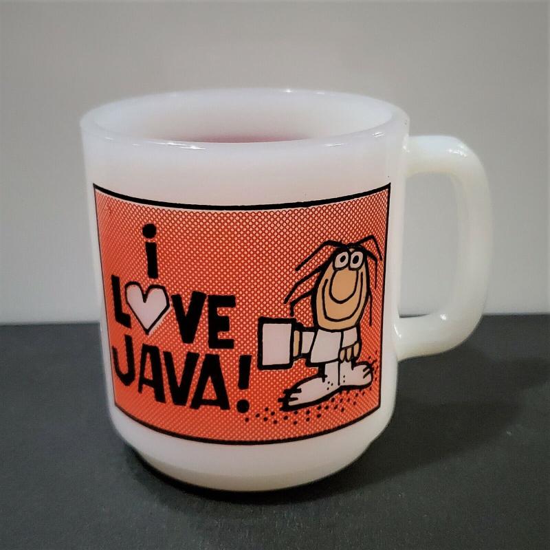 復古 80年代 i i love java! 耐熱8盎司。牛奶玻璃咖啡杯 | PChomeUSA 海外代購