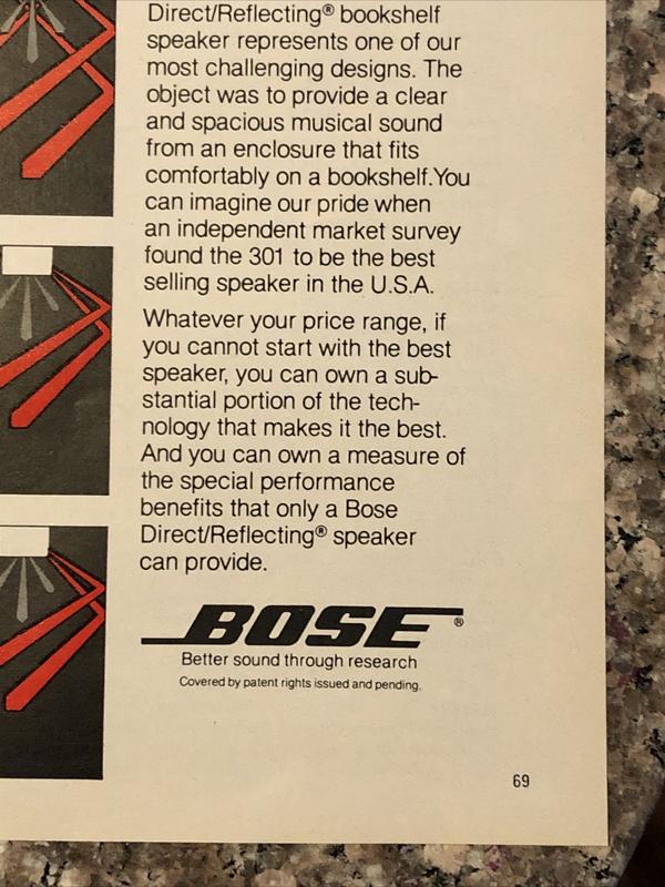 print ad 1980 bose 立體聲揚聲器型號901 601 501 301 為何製作多種 | PChomeUSA 海外代購