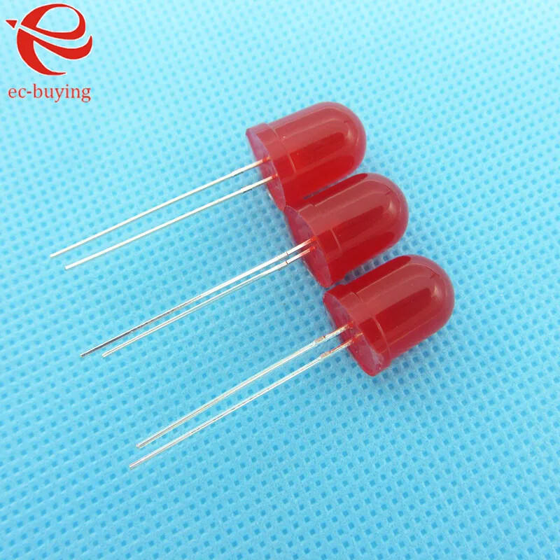 100件 f10 10mm紅色漫射led dip插入式燈泡 | PChomeUSA 海外代購