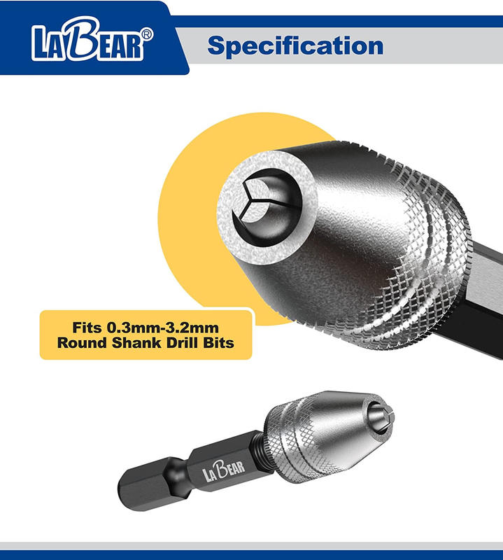 labear鑽夾盤無鍵mini轉接器 英寸六角柄| 0.3-3.2mm容量 | PChomeUSA 海外代購