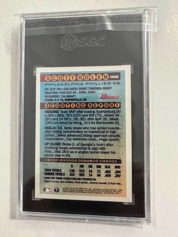 scott rolen 1995 鮑曼 rc 金箔#271 sgc 9 費城人隊 名人堂 | PChomeUSA 海外代購