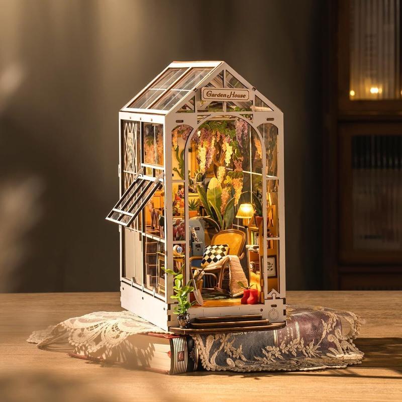 robotime 3d 木頭拼圖 diy木製書布套件書架 附led燈 | PChomeUSA 海外代購