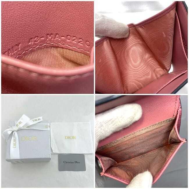 christian dior 三折錢包粉紅金馬鞍 43 ma 0220粒色皮革 | PChomeUSA 海外代購