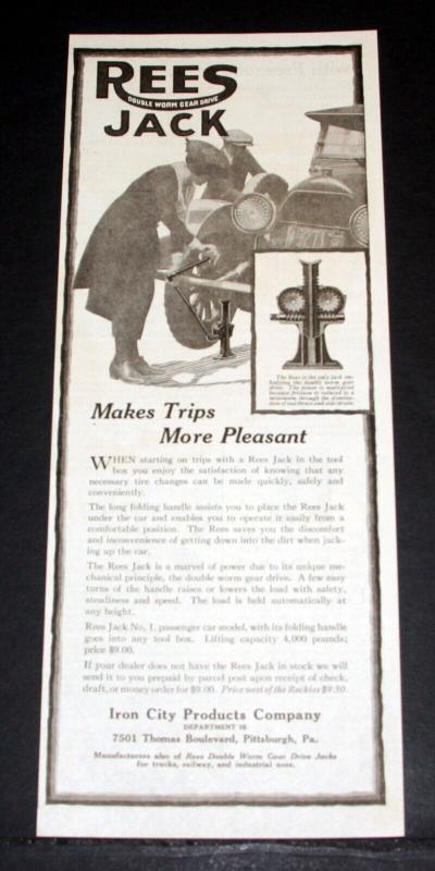 1919 舊雜誌 印刷廣告, rees motor 汽車千斤頂, 可使用更多宜人! | PChomeUSA 海外代購
