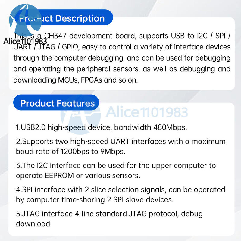 type-c usb2.0 ch347開發板高速usb轉 uart/i2c / spi / jtag / gpio | PChomeUSA 海外代購
