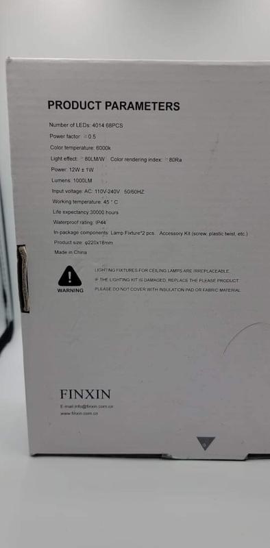 finxin led嵌入式吸頂燈,12w / 18w冷白色6000k牛奶白色圓形 | PChomeUSA 海外代購