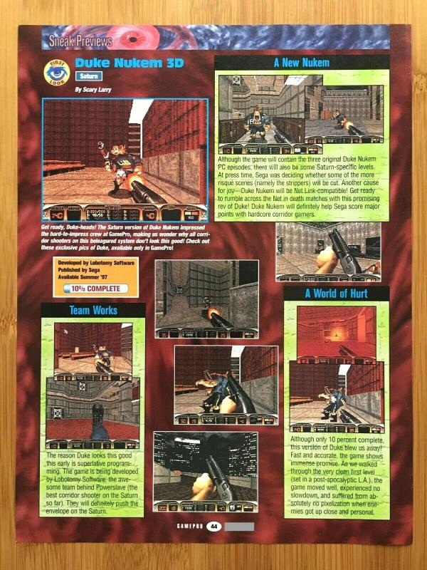 1997 duke nukem 3d預覽page print ad /海報 官方sega土星電腦遊戲 藝術 | PChomeUSA 海外代購