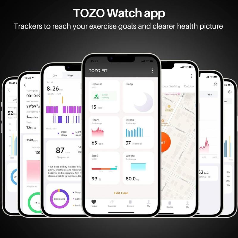 tozo s2 智能手錶 alexa 內置健身追蹤器 附心靈44mm,黑色 | PChomeUSA 海外代購