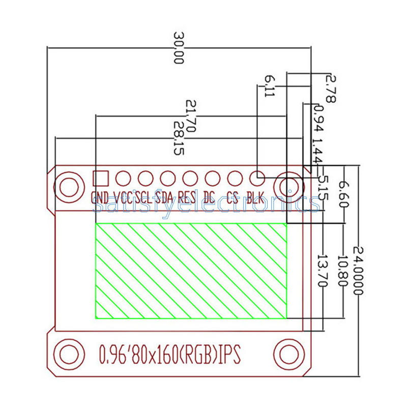 1件 0.96'' ips全彩80x160 lcd顯示模塊st7735 spi 適用於arduino | PChomeUSA 海外代購