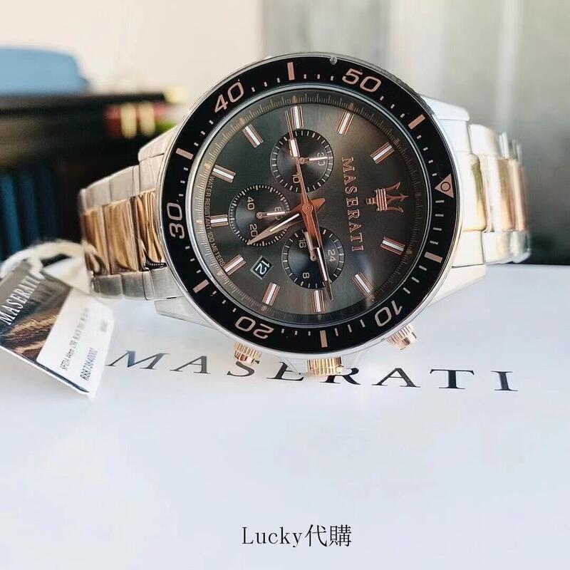 新品MASERATI瑪莎拉蒂手錶 玫瑰金間色鋼鏈男錶 三眼日曆六針石英錶男 防水腕錶R8873640002 | 露天市集 | 全台最大的網路購物市集
