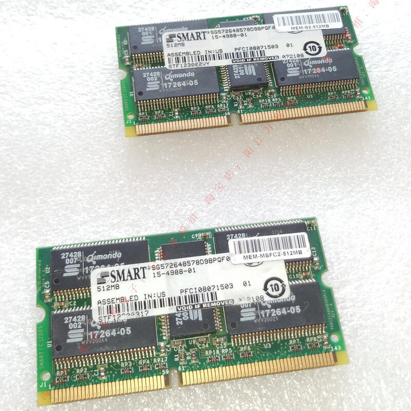 【嚴選特賣】SMART 512M SD PC133 ECC SODIMM 144P 15-4988-01 思科引擎內存 | 露天市集 | 全台 ...