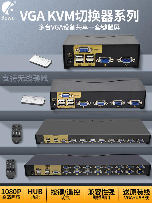 【嚴選特賣】kvm切換器VGA2口/4/8/16口二四八十六進一出共享一套USB打印機鍵鼠顯示器同步控制器HUB分線器一 | 露天市集 | 全 ...