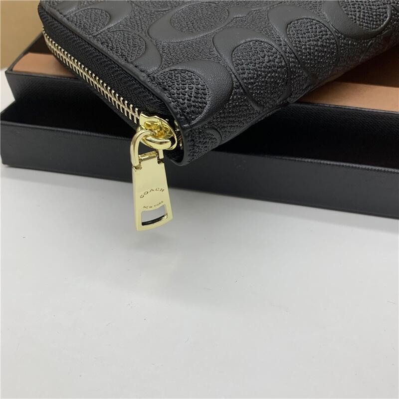 COACH F53834 禮盒版 新款浮雕紋男女長夾 長皮夾 長款拉鏈錢包 錢夾 零錢袋 附購證 | 露天市集 | 全台最大的網路購物市集