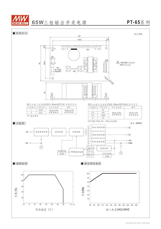 【保固附發票】MW明緯 65W PCB 三輸出電源 PT-65A 65B 65C 65D 變壓器 AC-DC 模組主板 | 露天市集 | 全台 ...