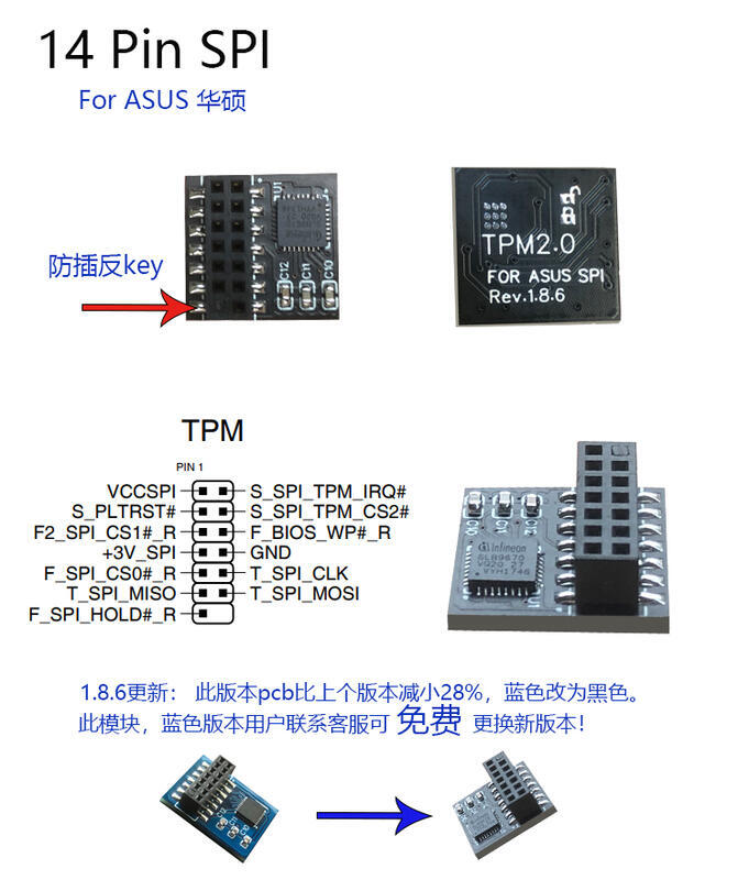 【限時下殺】批發TPM 2.0 安全模塊 For ASUS 模組 -SPI -M R2.0 可信平臺 豬蘿精品＠溜溜 | 露天市集 | 全台最 ...