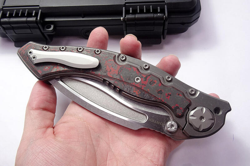 Maxace VORTEX漩渦 紅碳纖熔岩紋TC4鈦柄大折刀(CPM 3V鋼)-MAXACE M03B | 露天市集 | 全台最大的網路購物市集