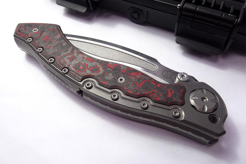 Maxace VORTEX漩渦 紅碳纖熔岩紋TC4鈦柄大折刀(CPM 3V鋼)-MAXACE M03B | 露天市集 | 全台最大的網路購物市集