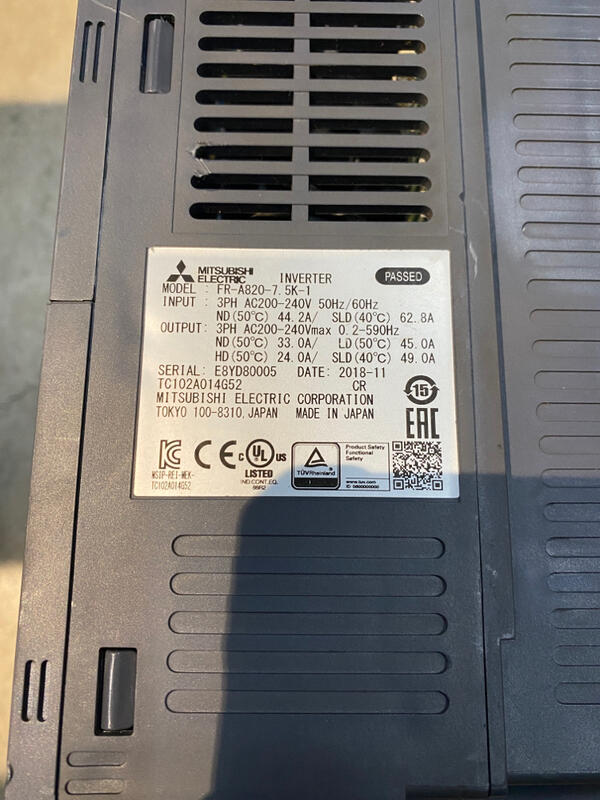 A800 FR-A820-7.5K-1 測試好的 變頻器 變流器 三菱 Mitsubishi 10HP 7.5KW | 露天市集 | 全台最大 ...