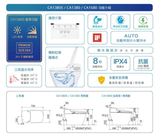 〖Caesar 凱撒衛浴〗凱撒御洗數位馬桶 CA1380 CA1380S CA1680 30CM E.FANCY【鋐欣】 | 露天市集 | 全台最大的網路購物市集