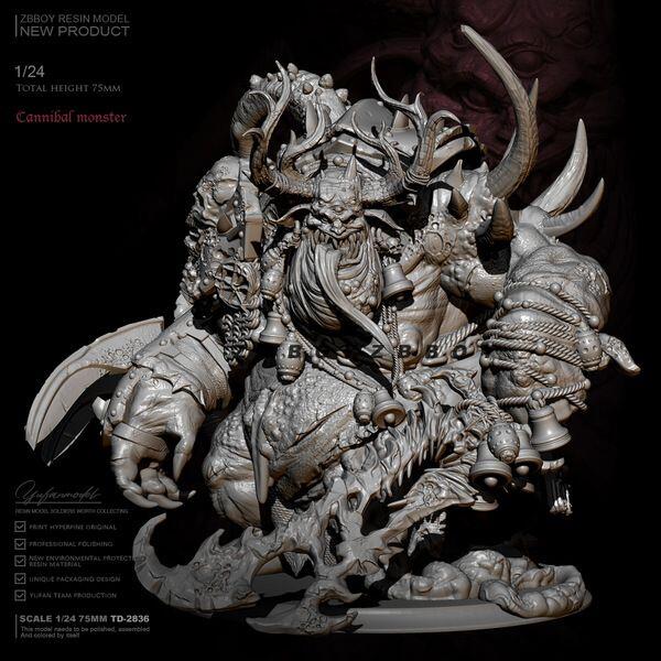 【熱銷現貨🔥】75mm ZBBOY監制 食人怪(本家新分件版) 樹脂手辦兵人白模 TD-2836 | 露天市集 | 全台最大的網路購物市集