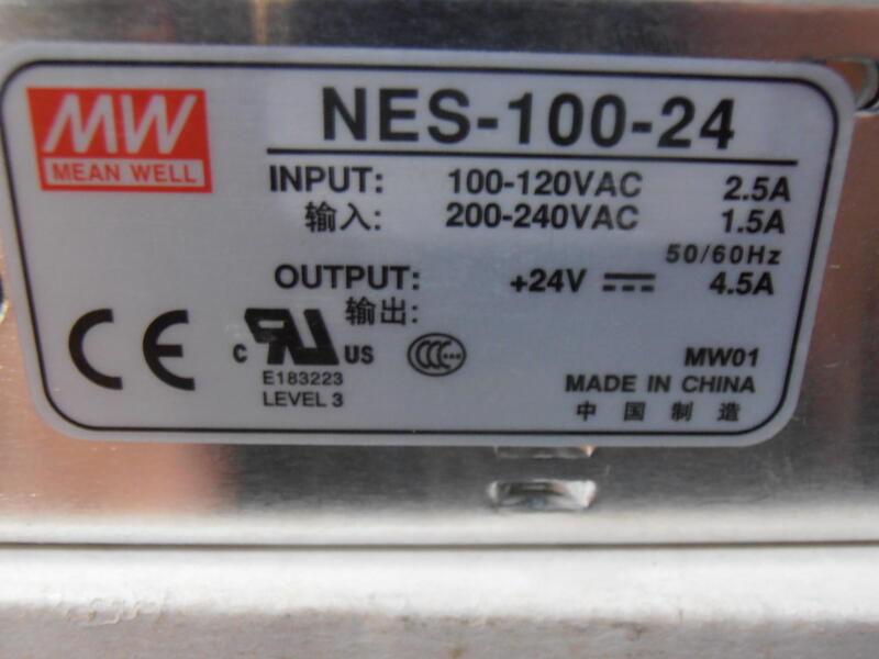 NES-100-24 100W 24v 電源供應器 只有一台 白盒 MeanWell | 露天市集 | 全台最大的網路購物市集