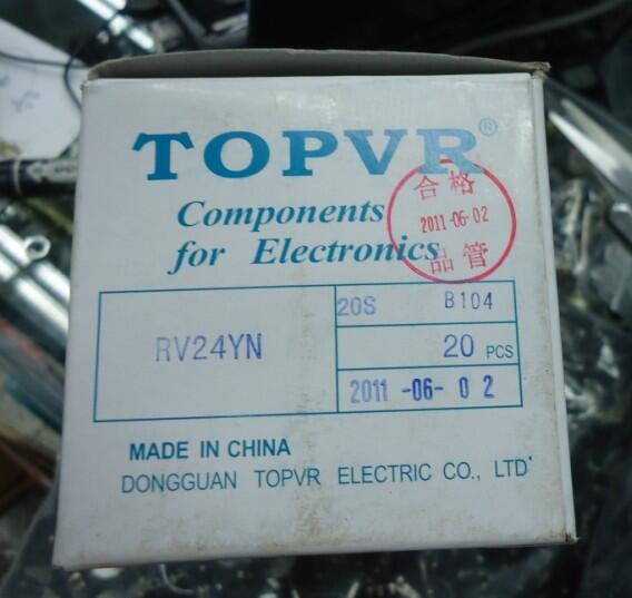 全新臺產TOPVR碳膜電位器RV24YN-20S-B104 B100K20圓軸 | 露天市集 | 全台最大的網路購物市集