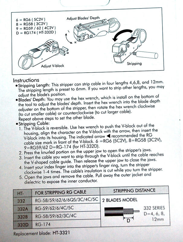 HANLONG HT-332 同軸電纜 電纜 剝線器 剝線鉗 剝皮器 RG58 RG59 RG3C RG4C RG5C | 露天市集 | 全台 ...