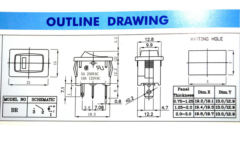 PRONIC 21x15mm 洛克開關 開關 翹板開關 BR1-12A-11L4 Rocker Switch 4P 6A | 露天市集 | 全 ...