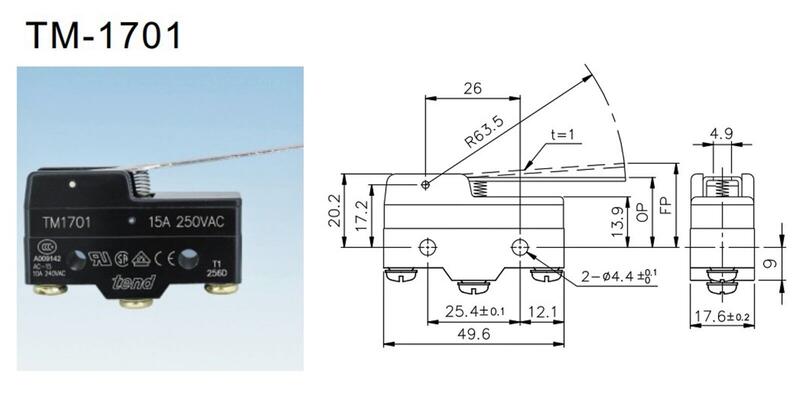 Tend 天得 TM-1701 15A 250VAC 微動開關 限動開關 Limit Switch UL CSA VDE | 露天市集 | 全 ...