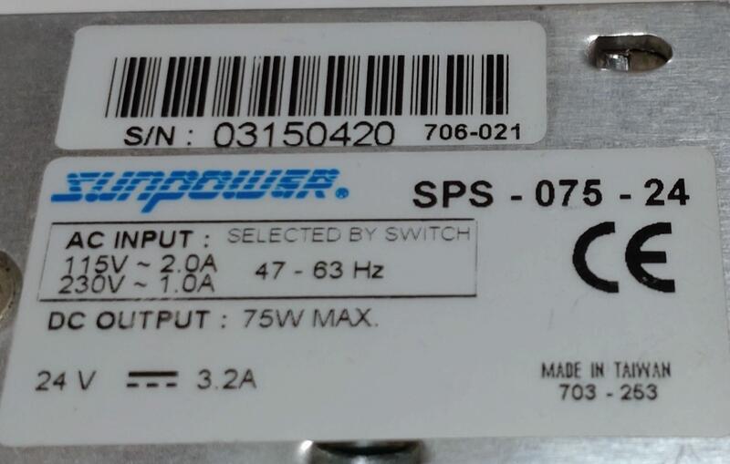 🌞二手現貨保固 台製SUNPOWER電源供應器SPS-075-24出24V 3.2A 入110/220V開關電源75W | 露天市集 | 全台最大的網路購物市集