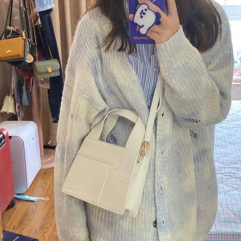 新品NOCEL獨立原創設計撞色拼接中等容量小方包2021新款清新甜美風潮 | 露天市集 | 全台最大的網路購物市集